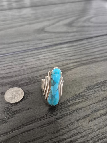 Jay King DTR 925 Sterling Silver Asymmetrical Long Turquoise Ring Size ...
