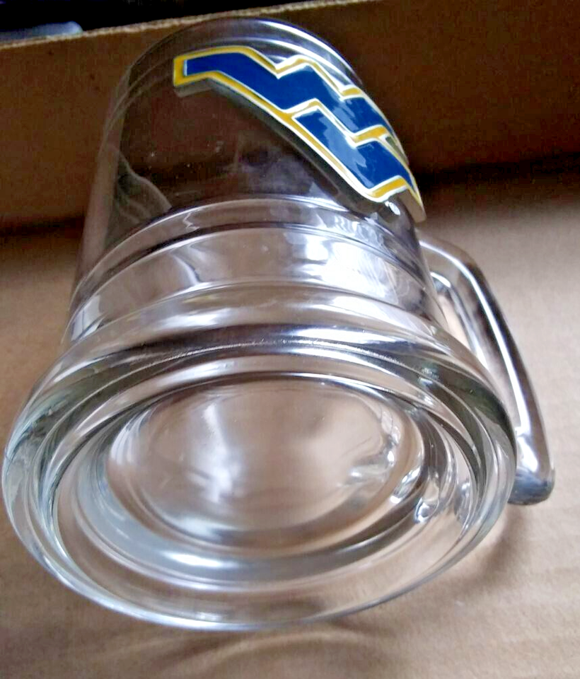 West Virginia University Mountaineer Mug Thick Glass, Pewter Letters ...
