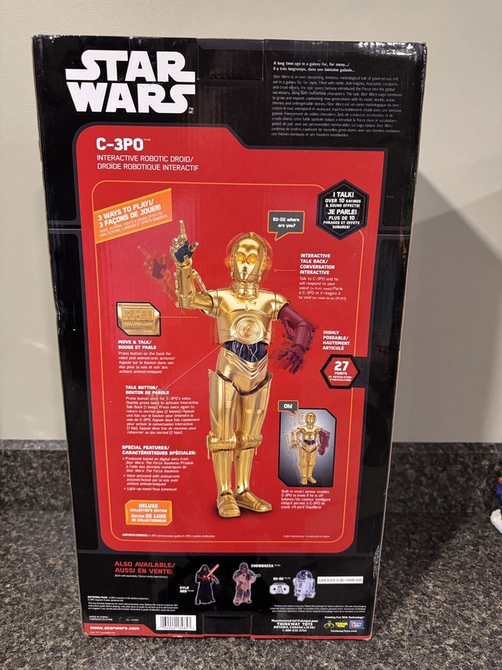 Disney Star Wars C-3PO Interactive Robotic 17" Protocol Droid Talks ...