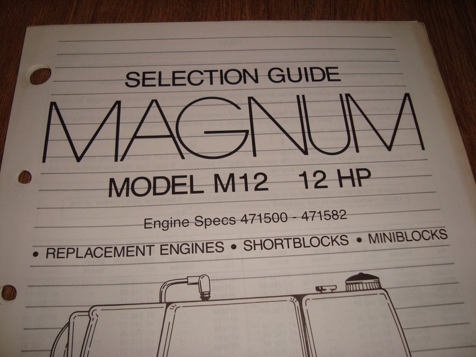 Kohler Engines Magnum Model M12 12HP Engine Specs 471500-471582 ...