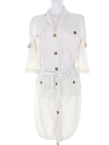 St. Bernard for DUNNES STORES T. 12 (40) Ivoire Midi Robe Chemise Lin ...