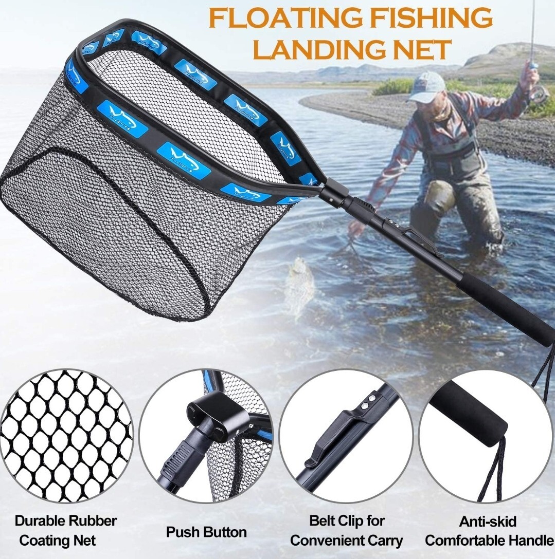 Plusinno Floating Folding Fishing Landing Rubber Net | eBay