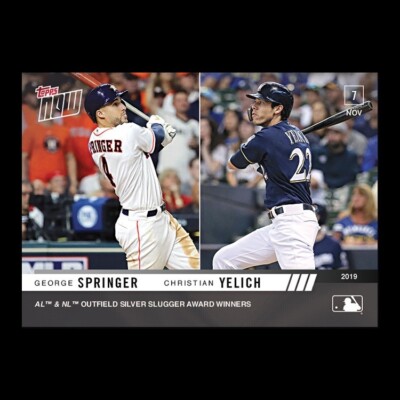 2019 TOPPS NOW # OS-42 GEORGE SPRINGER - CHRISTIAN YELICH SILVER ...