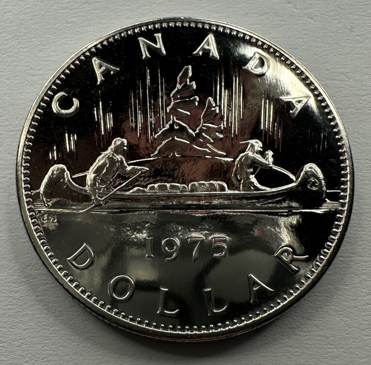 1975 Canadian Dollar Proof-Like Coin Uncirculated. Shiny Beautiful Coin ...