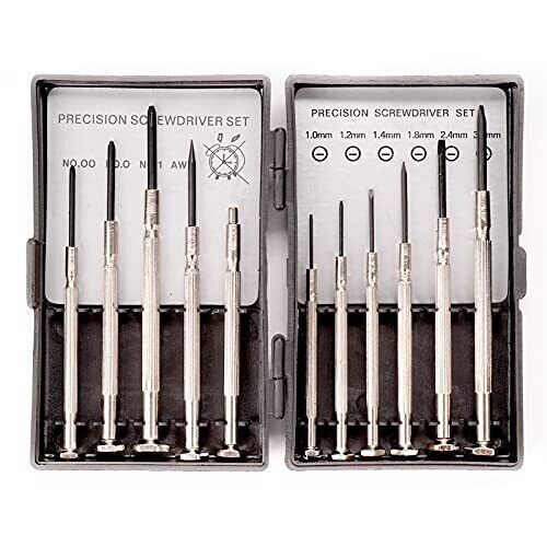 11 Piece Precision Small Screwdriver Set - 5 x Phillips + 6 x Normal ...