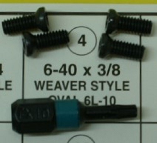 SN200 6-40 X 3/8" 4 Torx Head Weaver Style Oval Gunsmith Screws T-10 1 ...
