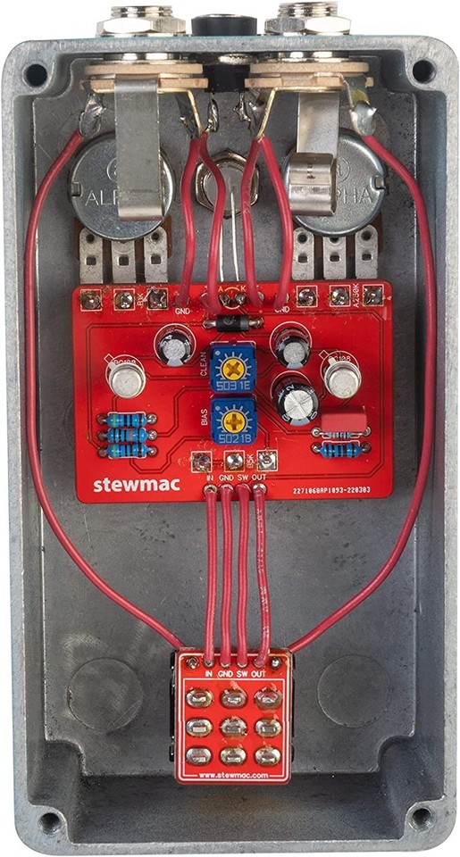 StewMac Sun Fuzz DIY Electric Guitar Pedal Kit, With White Enclosure ...