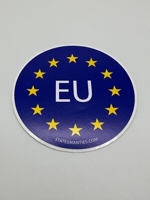 European Union EU Flag Water Bottle Laptop Vinyl Sticker Decal ...