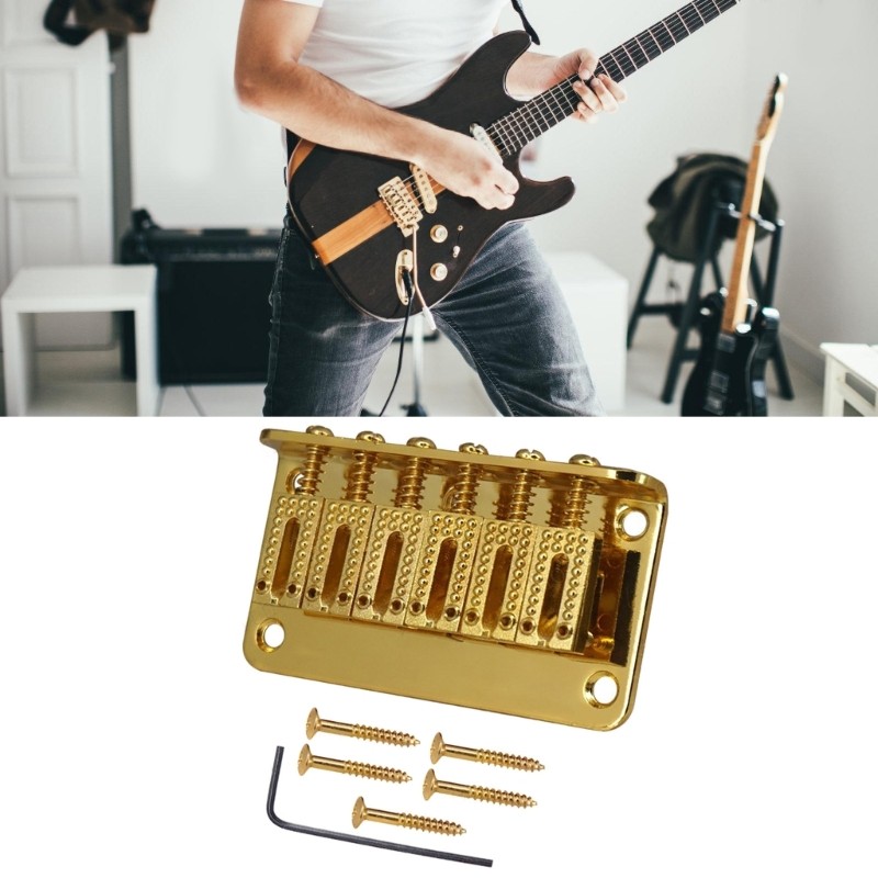 Metal Fixed Hardtail Bridge Top Load Tailpiece for 6 String Electric ...
