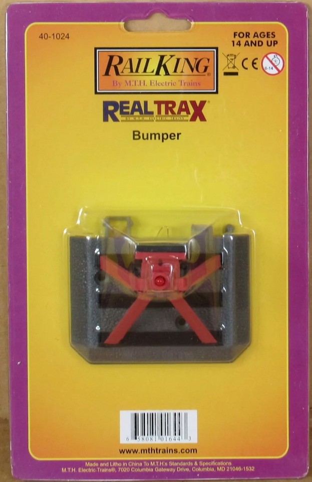 MTH RAILKING REAL TRAX LIGHTED TRACK BUMPER O GAUGE siding illuminated ...