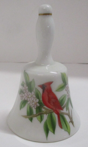Vintage Lefton China Porcelain Bell Cardinal Birds Flowers | eBay