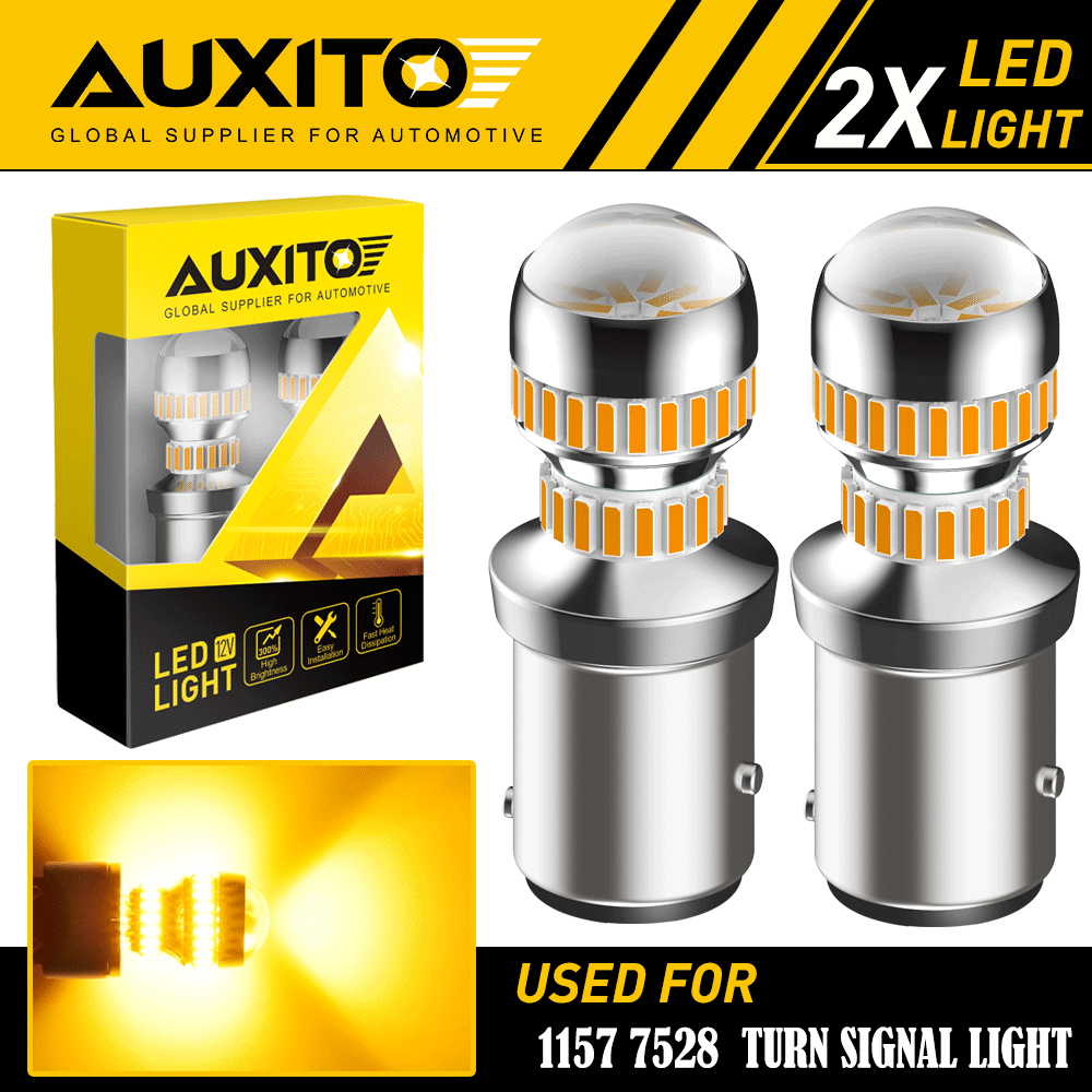 AUXITO 1157 LED Yellow Amber DRL Turn Signal Indicator Parking Light ...