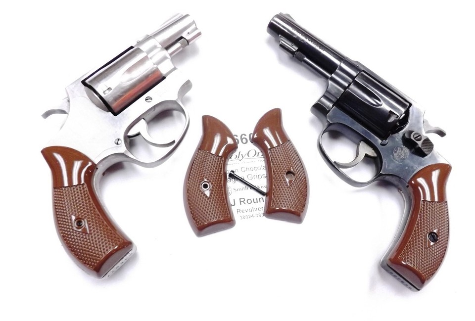 Brown Poly Grips fit S&W J Revolvers models 36 60 642 Magna ty ...