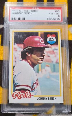 1978 O-Pee-Chee Johnny Bench Reds PSA 8 | eBay