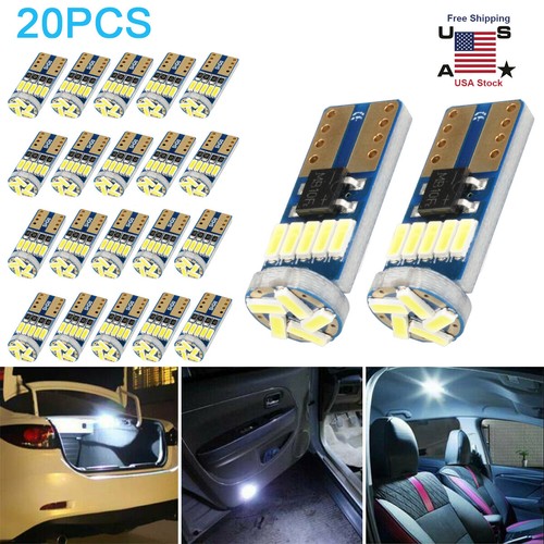 20x T10 LED Canbus Error Free Bulbs 15SMD 194 W5W Car Wedge Lamp Dome ...
