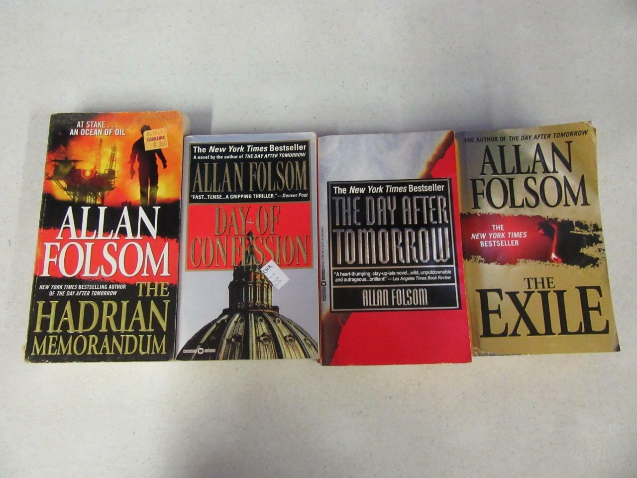 Lot (4) ALLAN FOLSOM Thriller Books Novel DAY AFTER TOMORROW, Hadrian ...
