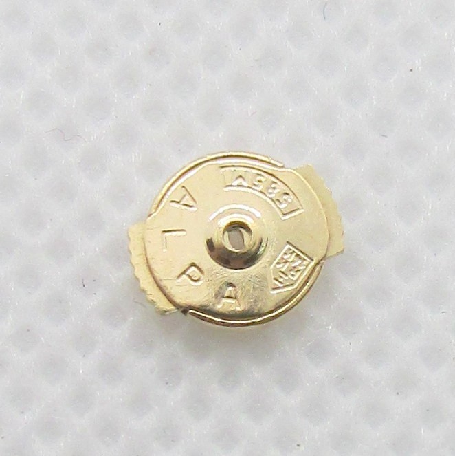14K YELLOW GOLD 7X6MM LA POUSETTE ALPA SINGLE EARRING BACK (fits .9mm ...
