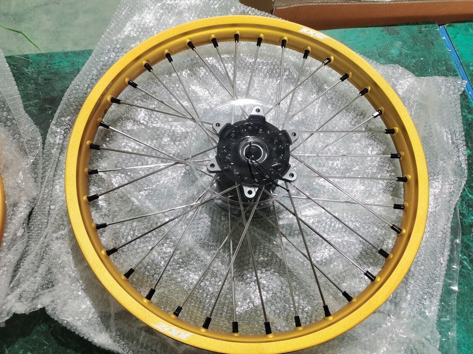 KKE 21/18 Cast Wheels for Yamaha YZ125 YZ250F YZ250F 03-2024 Gold Rim ...