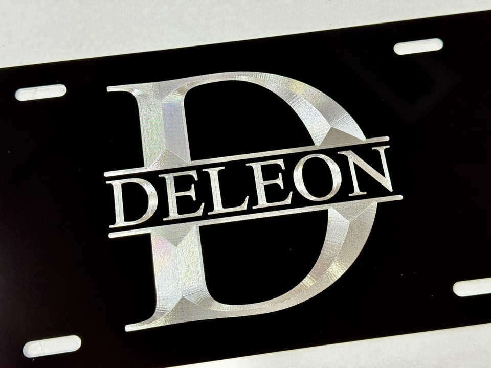 Custom YOUR Name Engraved Monogram Car Tag Diamond Etched Metal License ...