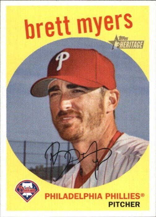 2008 Topps Heritage Philadelphia Phillies Baseball Card #289 Brett ...