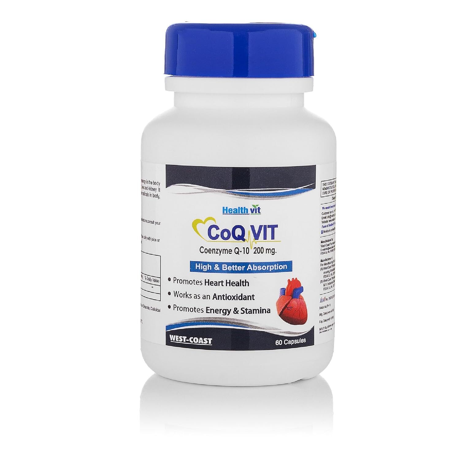 Healthvit High Absorption Co-Qvit Coenzyme Q10 200mg For Unisex 60 ...