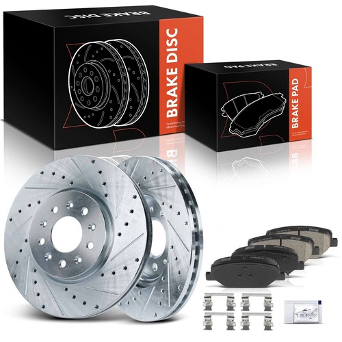 Front Drilled Brake Rotor & Brake Pads for GMC Terrain Chevy Equinox ...