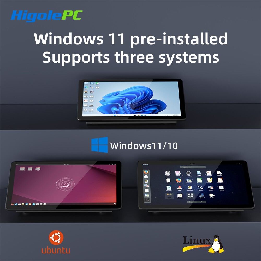 Higole 10.1'' F10 Mini PC Intel N5095 Windows 11 WiFi5 8G 128G Desktop ...