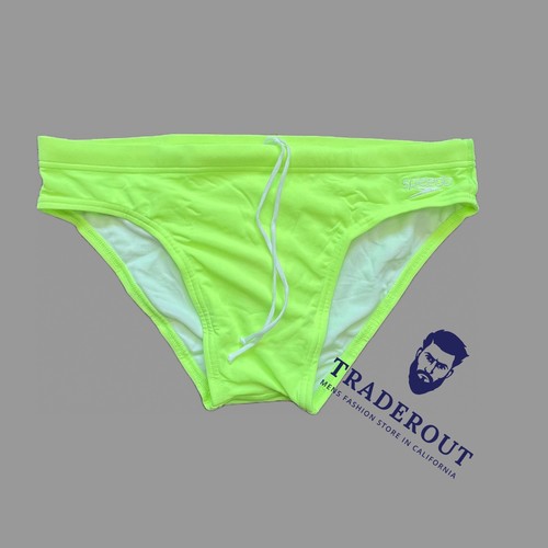 Speedo Men neon green logo Endurance+ 7cm Brief Swimwear size 36 38 | eBay