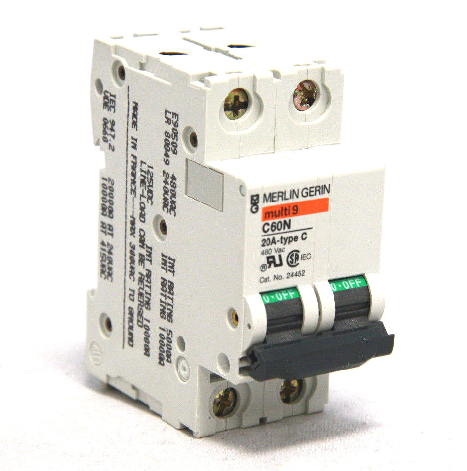 Merlin Gerin MG24452 Supplementary Protector 480/277V 20A 2 Pole New in ...