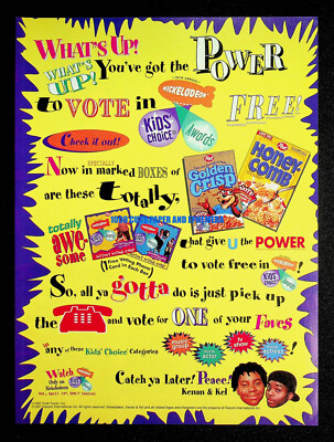 Nickelodeon Kids Choice Awards Post Cereal 1997 Print Magazine Ad ...