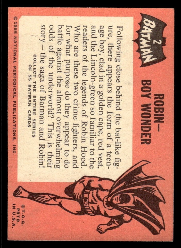 1966 Topps Batman Black Bat #2 Robin - Boy Wonder EX *g2 | eBay