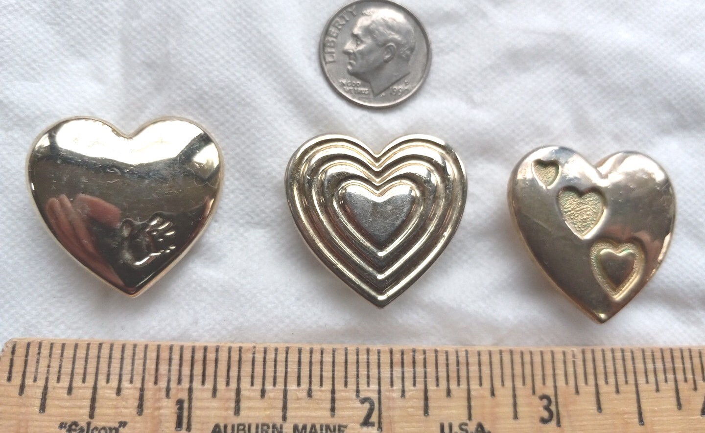Lot Of 3 HEART PINS BROOCHES GOLD TONE ALL ARE VARIETY CLUB | eBay