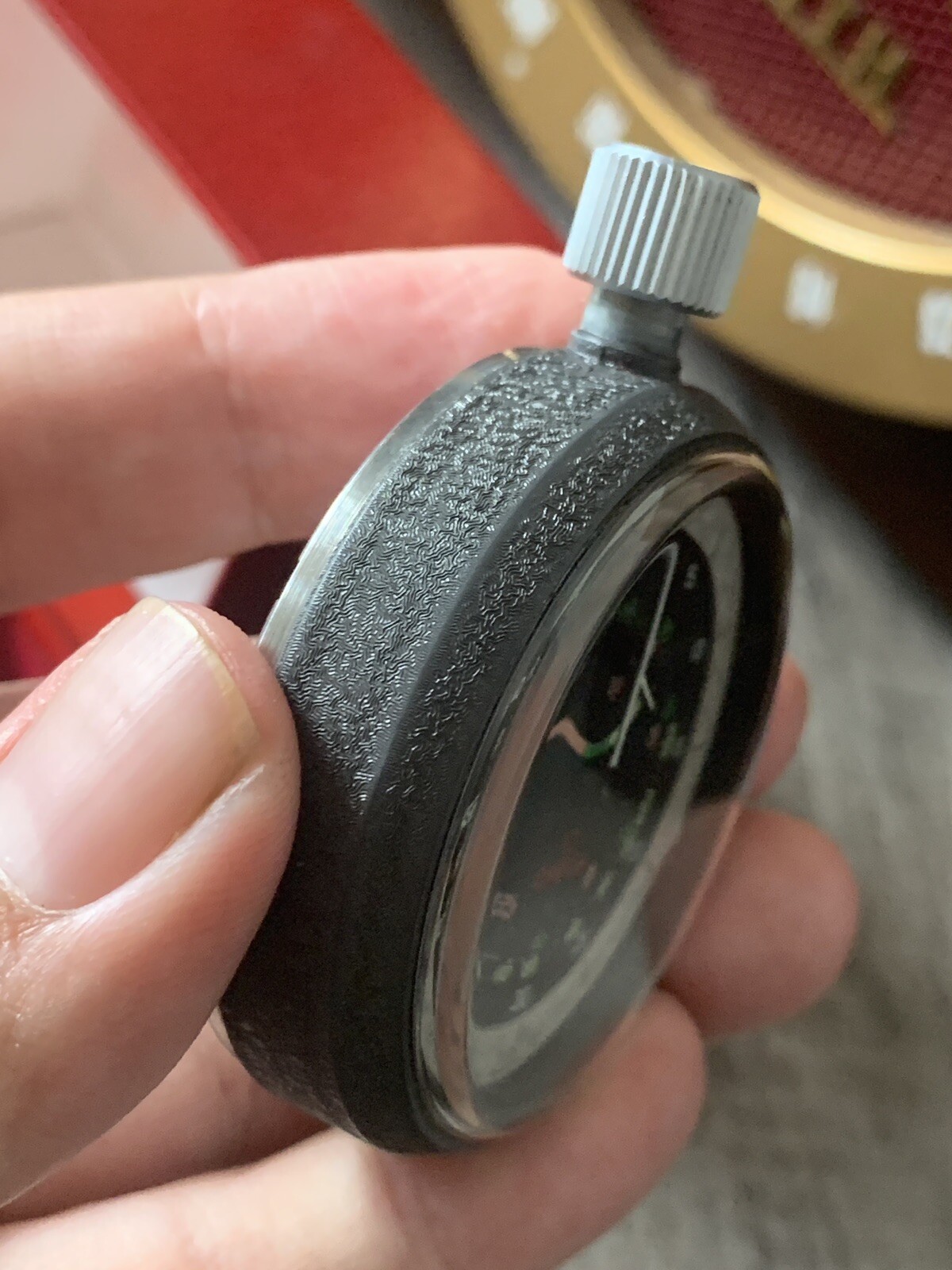 OMEGA Stopwatch Mechanical Stop Watch SWISS MADE Black And White Face ...