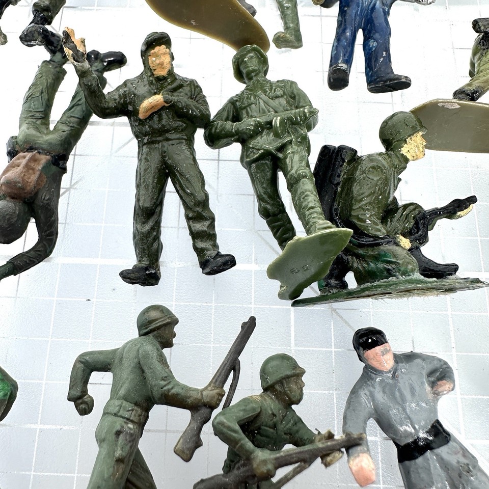 World War 2 Small Toy Soldiers Hard Plastic WW2 Military Figures Mixed ...
