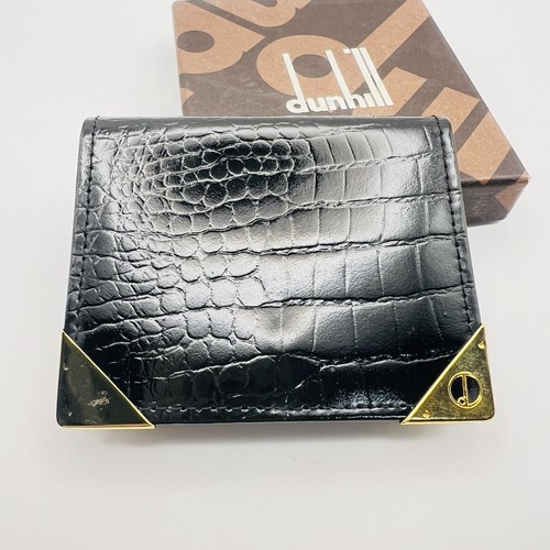 Dunhill Auth Leather Coin Purse Compact Wallet Black Good Condition ...