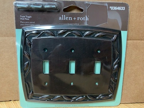 allen + roth Eastview 3-Gang Toggle Wall Plate, Dark Oil-Rubbed Bronze ...