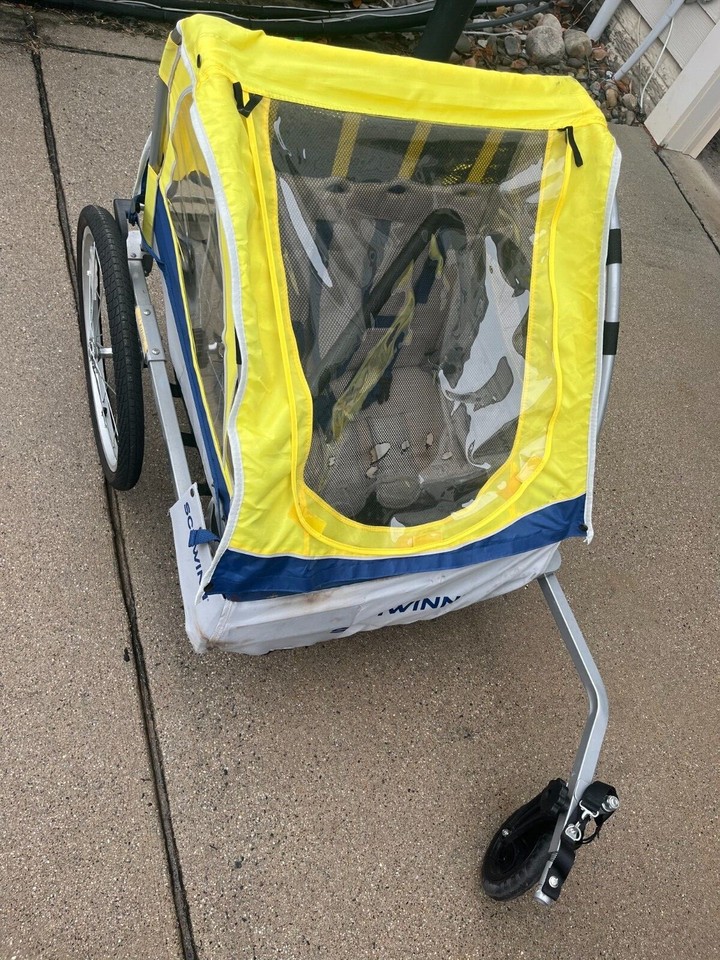 Schwinn Echo Child Bike Trailer, Single/Double Baby Carrier, Canopy, 20 ...