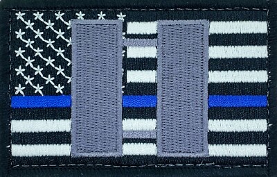 Thin Blue Line Captain Patch Gray | eBay