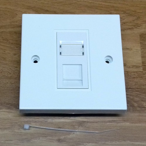 RJ11 TELEPHONE SINGLE SOCKET MODULE FACEPLATE FAX ADSL MODEM US EURO ...