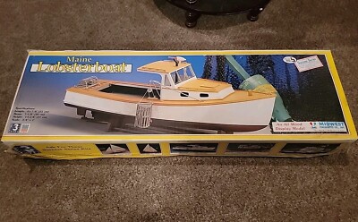 MAINE LOBSTER BOAT Wood Display Model Kit MIDWEST PRODUCTS #991 RARE ...