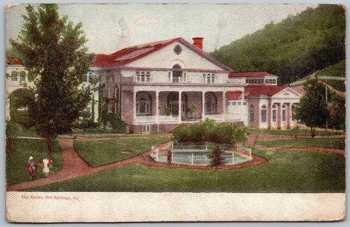 Hot Springs Virginia 1909 Postcard Hotel The Baths | eBay