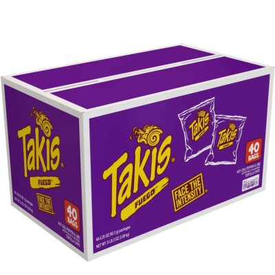 Takis Fuego Tortilla Chips, Hot Chili Pepper & Lime, 3.25 oz, 40 ct | eBay