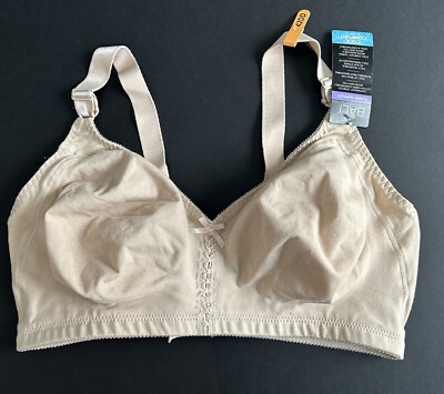 Bali 42DD Bra Taupe Nude Classic Support Wireless Cotton #3036 Back ...