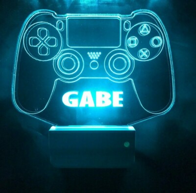 Video Game Controller Night Light Personalize LED Plug In W/ Dusk to ...