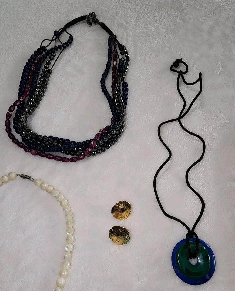 Lot of jewelry: Seiko Ladies Watch, cameo bracelet, fun necklaces ...