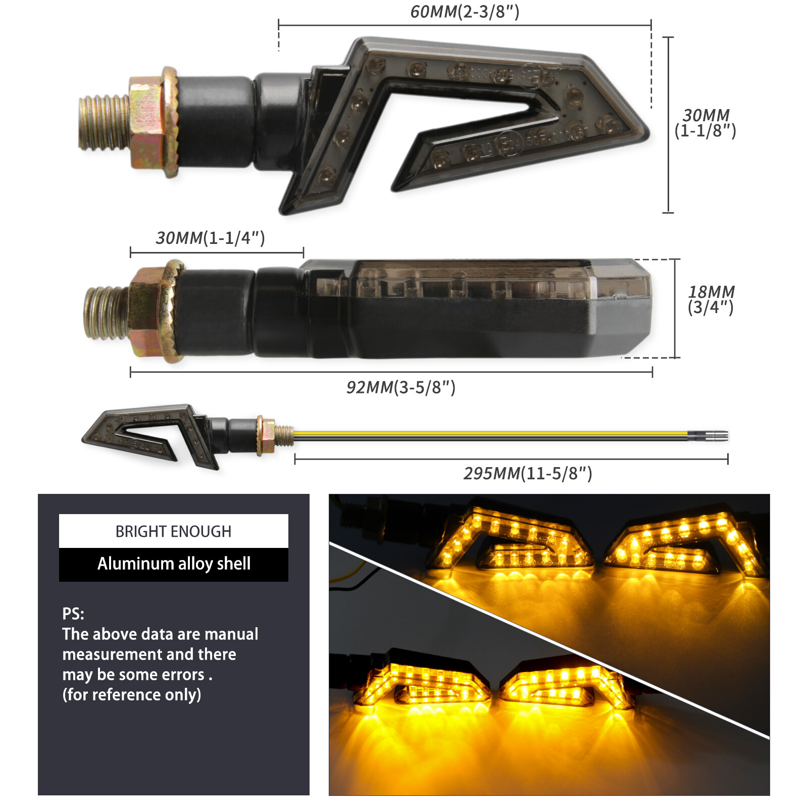 Motorcycle LED Turn Signals Blinker Lights For Honda CBR600RR CBR500R ...