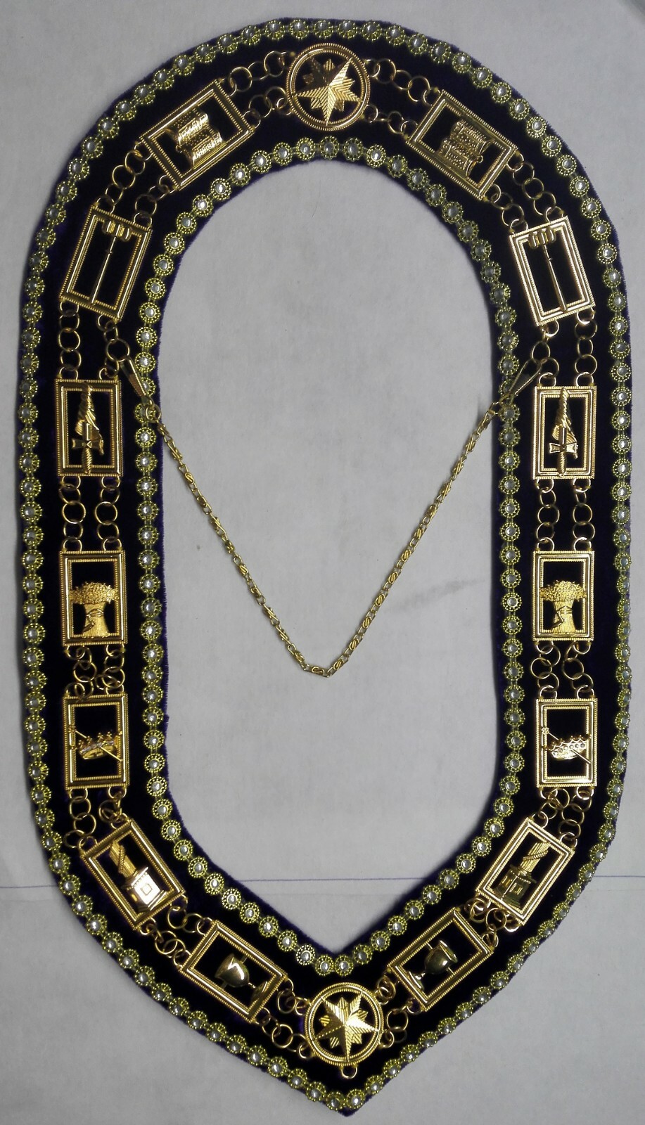 MASONIC ORDER OF EASTERN STAR CHAIN COLLAR WITH RHINESTONE, OES CHAIN ...