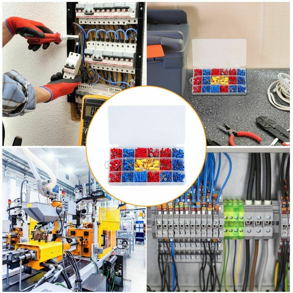 520 PC ASSORTED INSULATED ELECTRICAL WIRE TERMINAL CRIMP CONNECTOR ...