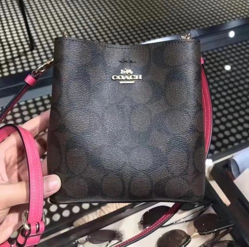 NWT Coach C7269 Mini Town Bucket Bag In Signature Canvas Brown ...