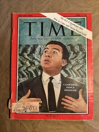 Time Magazine April 3, 1964 Cambodia’s Prince Sihanouk | eBay